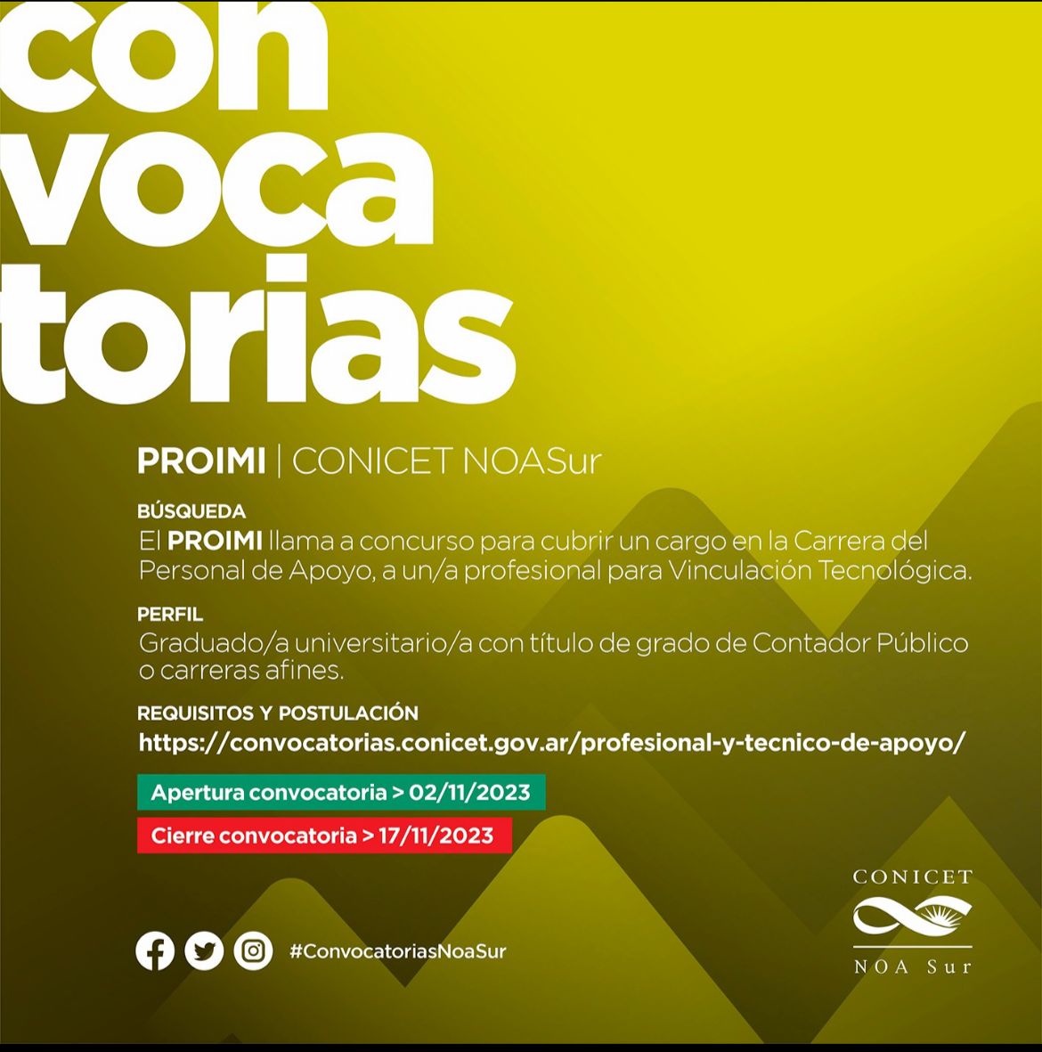 Llamado a concursar cargo de CPA | PROIMI